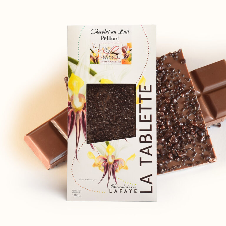 Tablette chocolat au lait pétillant - Lafaye Chocolat